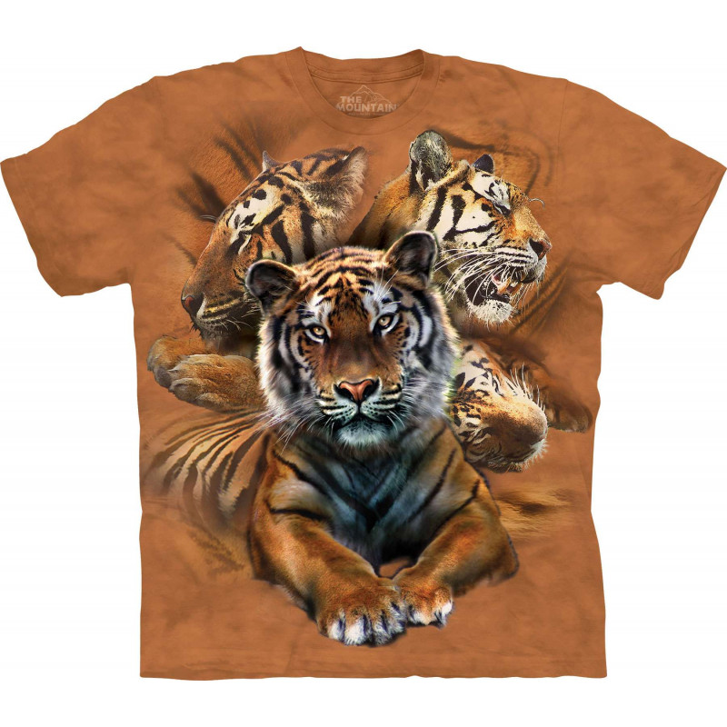 Resting Tiger Collage T-Shirt - clothingmonster.com